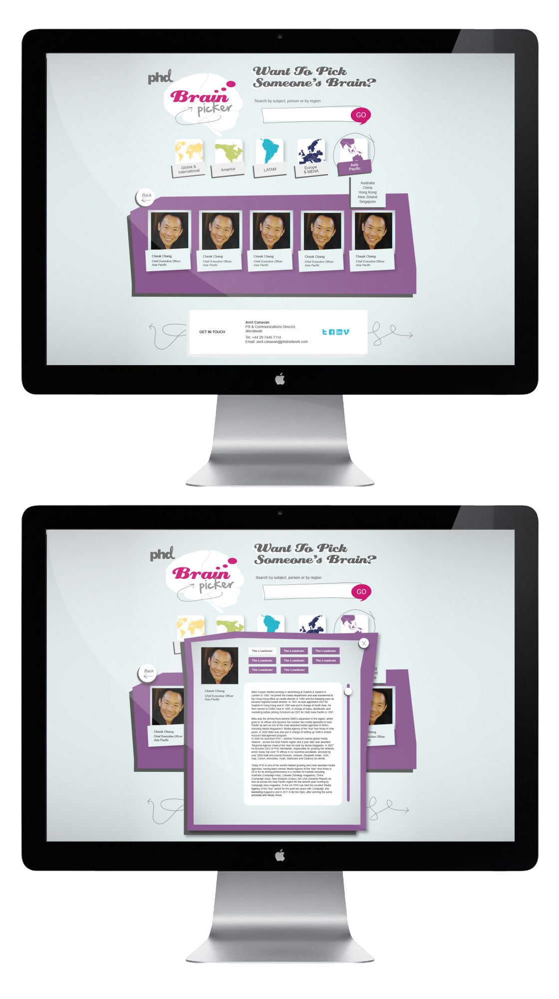 UI Design for Agency PHD - Polly Playford